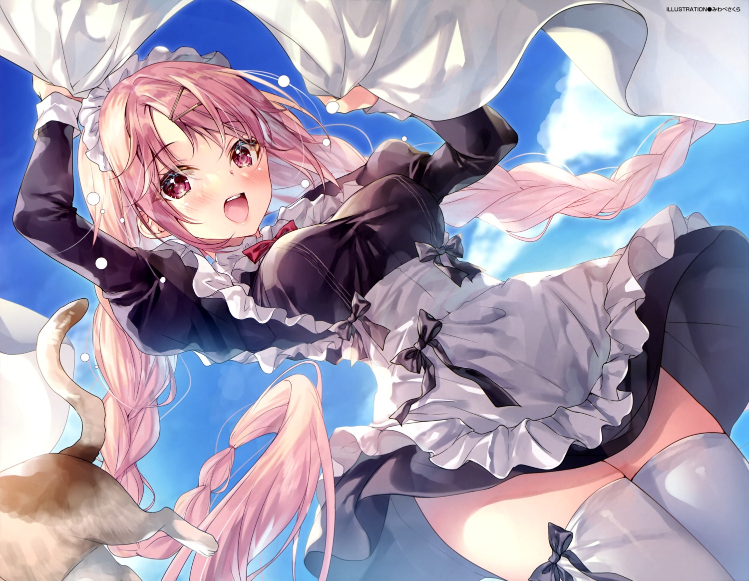 miwabe sakura maid neko skirt lift thighhighs | #1229429 | yande.re